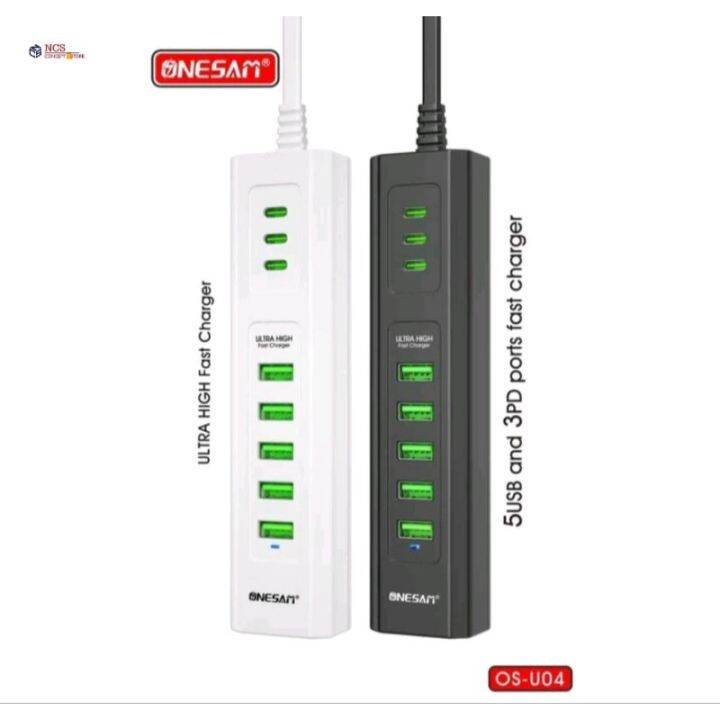 ONESAM OS-U04 Ultra High Fast Charger / 24W 5 USB + 3 PD Output Fast ...