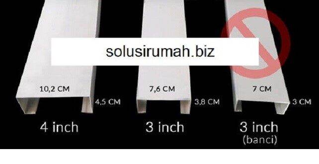 per10cm KANAL C ALUMINIUM 3 INCH PUTIH KUSEN OPENBACK OPEN BACK ...