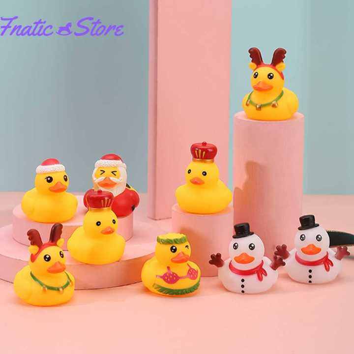 5pcs PVC Duck Bath Waterfloating Toy Smooth Squealing Floater Bath Toys ...