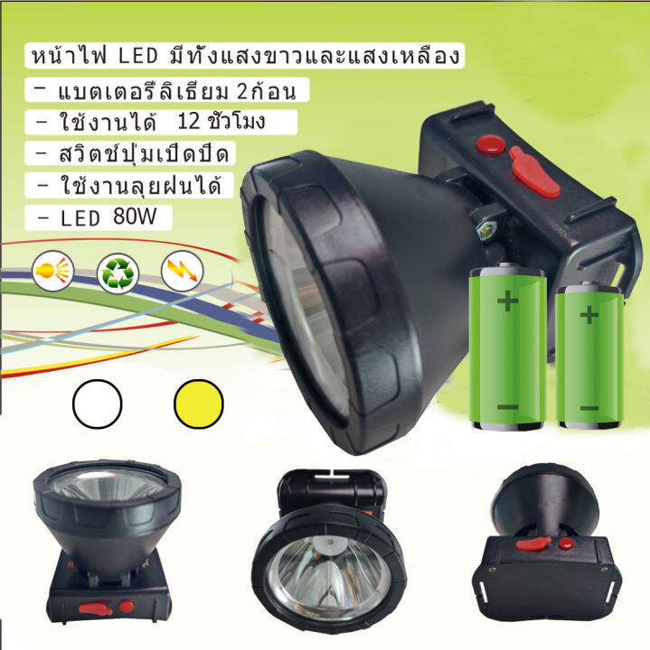 YSS Outdoors ไฟหน้า LED สีดำขนาดใหญ่ กลางแจ้ง ผจญภัย แคมป์ปิ้ง และไฟ ...