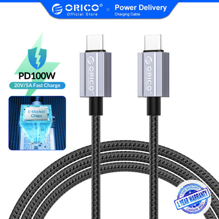 ORICO USB C to USB C Cable 5A PD 100W Cord Super Fast Charging Type-C ...