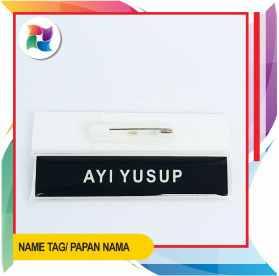 PAPAN NAMA AKRILIK LAPIS RESIN PENITIK / NAME TAG / PIN / NAME TAG ...