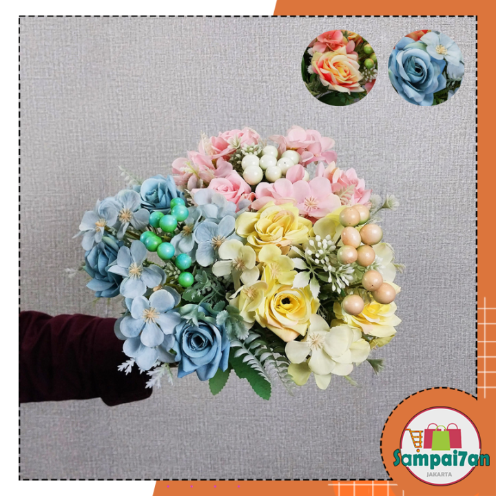 Sampai7an PBP146 / Pot Bunga Cape Rose Mix Tangkai Plastik Tanaman ...