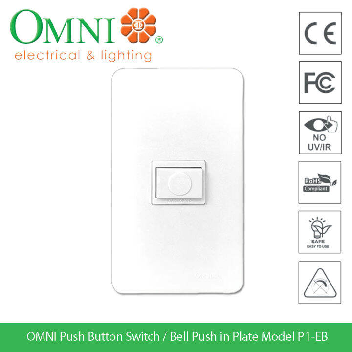 OMNI Push Button Switch / Bell Push in Plate Model P1-EB | Lazada PH