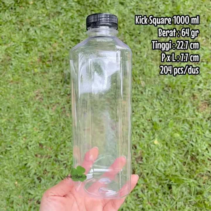 Botol kick 1000 ml kotak tebal botol plastik 1 liter 1000 ml | Lazada ...