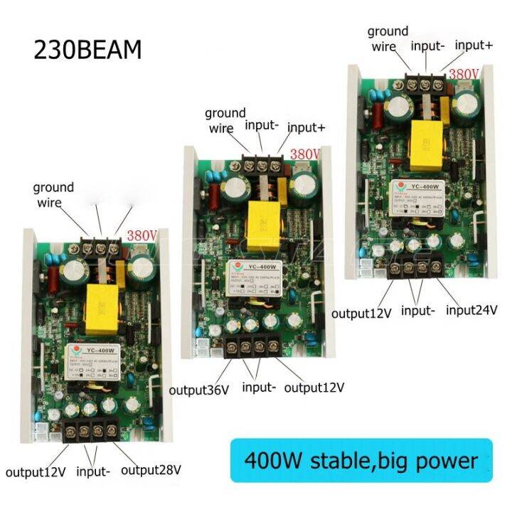 YC-400W 230 260 330 350 Beam Beam 7R 230W Moving Head Lighting Power Supply Board 230W-380V-24V ...