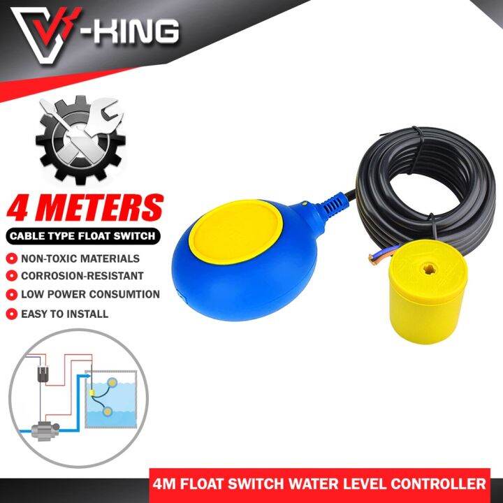 ☃V-KING 2M 4M Cable Type Float Switch Liquid Fluid Water Level Controller Sensor | Lazada PH