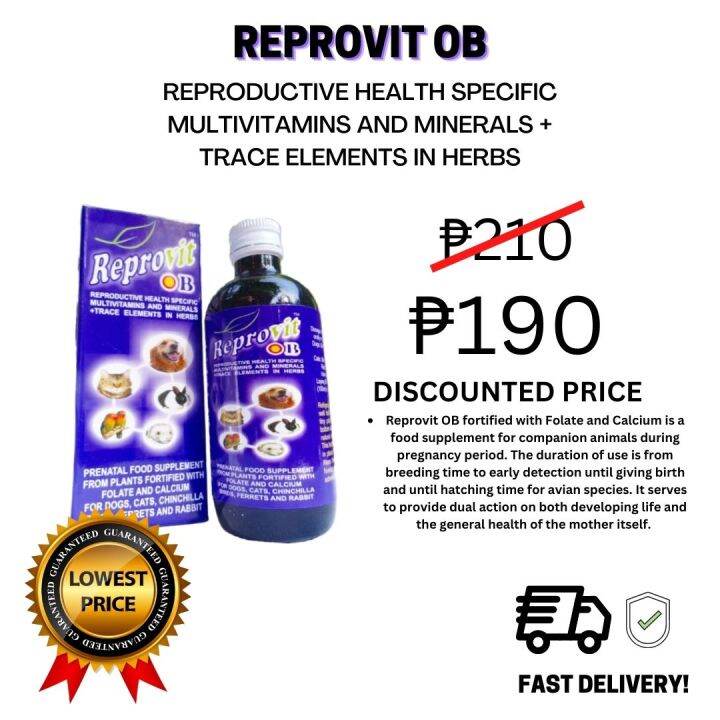 REPROVIT OB Multivitamins and Minerals Pregnant For Dogs, Cats, Birds ...