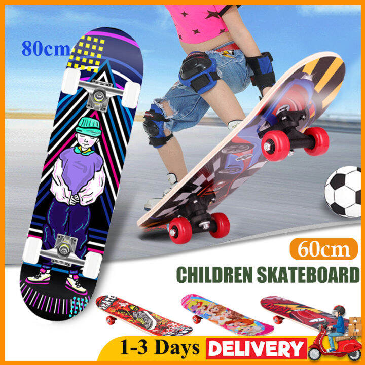 Skateboard 60cm 80cm Four-Wheeled Long Skateboard Double Rocker Deck ...