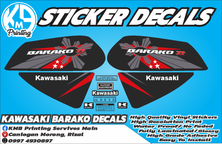 Kawasaki Barako Sticker Decals New Design | Lazada PH