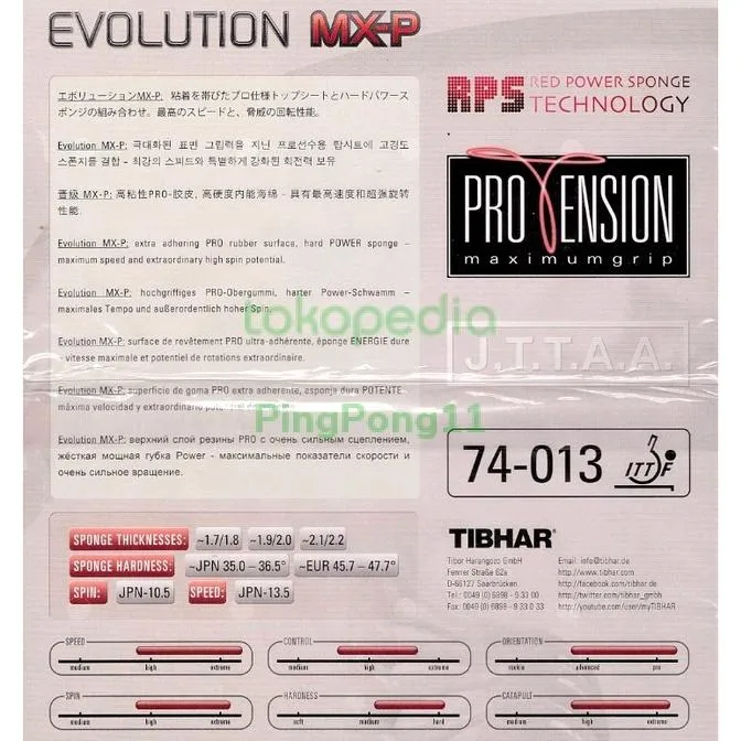 Tibhar Evolution MX-P MXP - Karet Rubber Tenis Meja Pingpong | Lazada ...