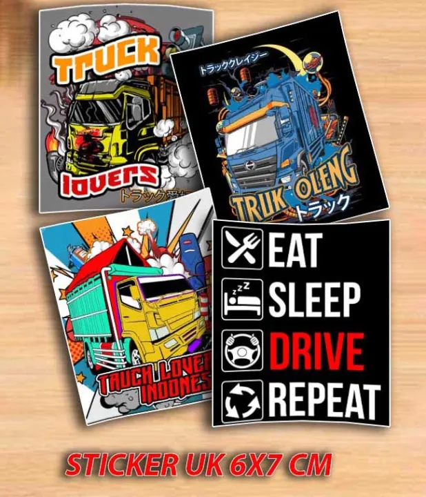 sticker truk oleng isi 4 stiker truck mania truck lover sticker mobil ...