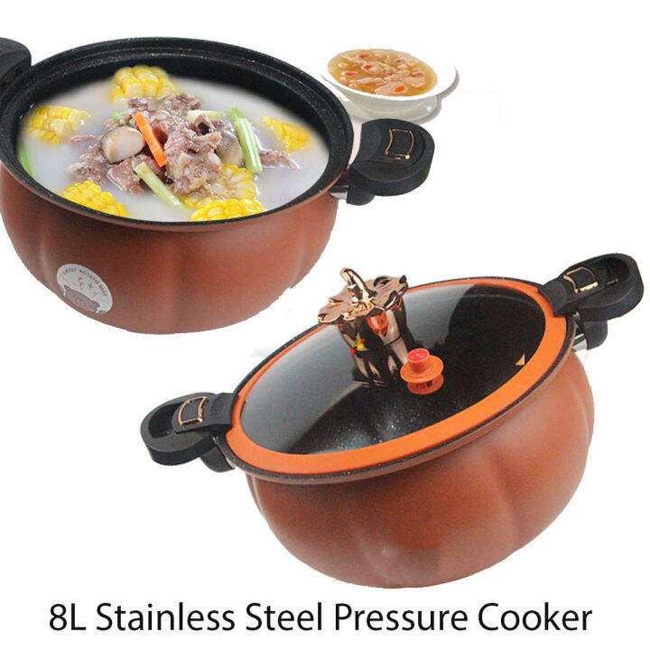 8L pot meat cooker rice cooker gas micro pressure pot stew pan nonstick ...