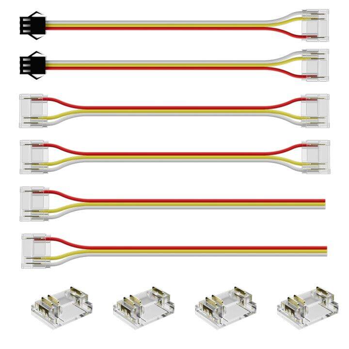 PAUTIX COB RGBIC LED Strip 3 PIN Connectors Set 12mm Extension strip to ...