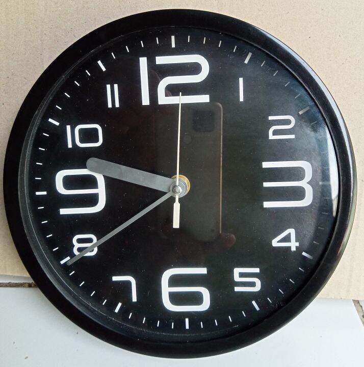 jam dinding angka minimalis hitam | Lazada Indonesia