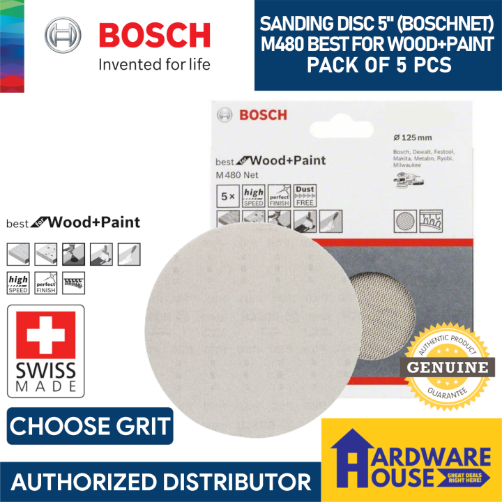 ORIGINAL BOSCH Net Sanding Velcro Disc 5" M480 5PCS per Pack For Wood ...