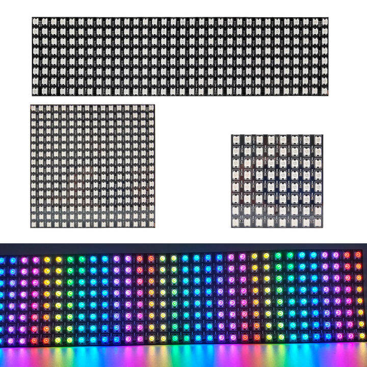 WS2812B WS2812 LED RGB Pixel Panel Light Digital Flexible Matrix Screen 8x8 8x32 16x16 RGB ...