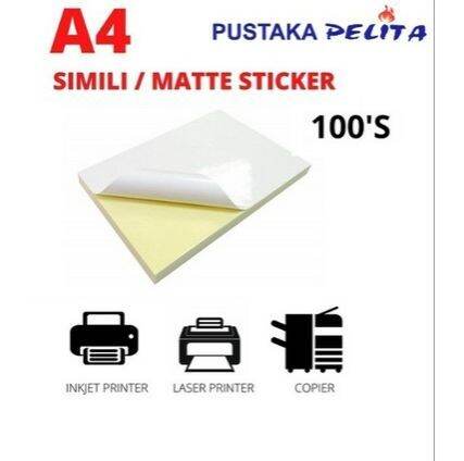 A4 White Simili/Matt Sticker 100 sheets | Lazada