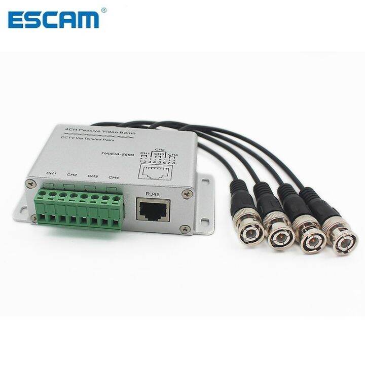 ESCAM CCTV 4 Channel Passive Transmitter Video Balun BNC Male to UTP ...