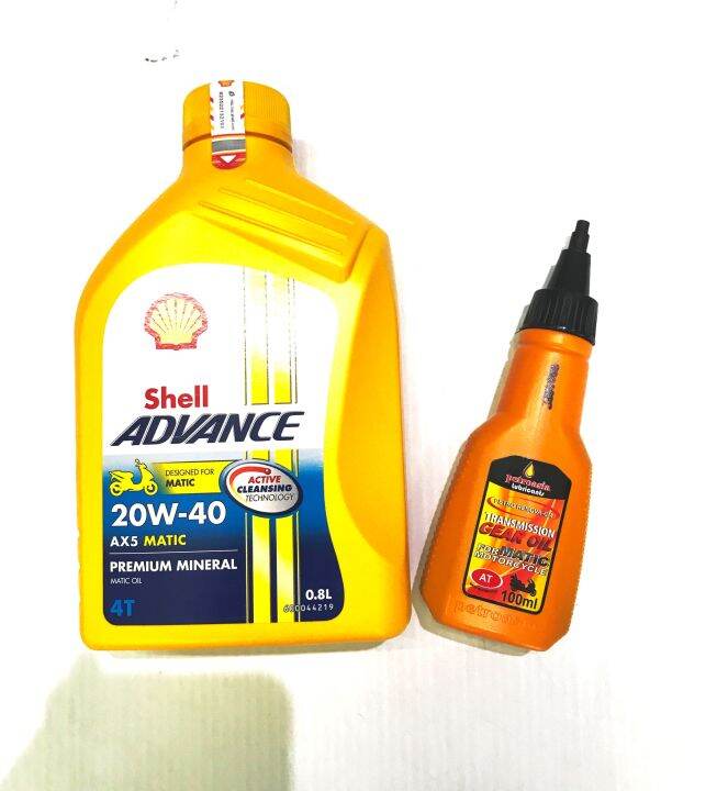 Paket Shell Advance AX5 Matic Oli Mesin Metik 800 mL 10W-30 + Oli Gir ...