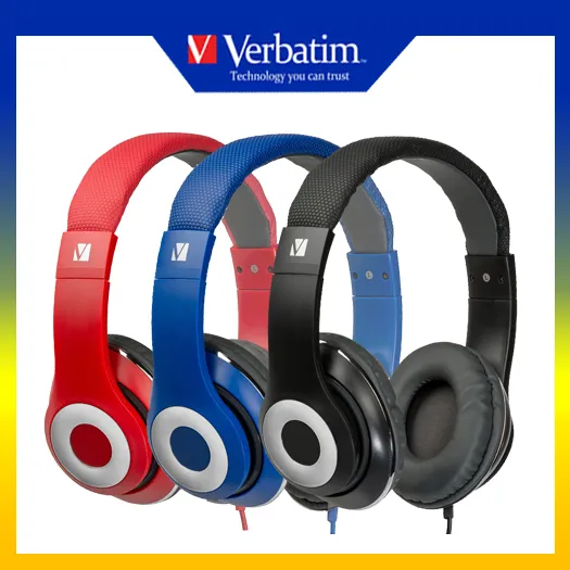 Verbatim Classic Stereo Headphones/Headset with Mic (Single 3.5mm Jack ...