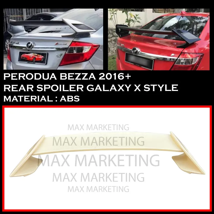 PERODUA BEZZA 2016 + GALAXY X STYLE REAR TRUNK SPOILER WING ABS SKIRT ...