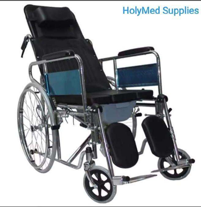 Reclining Headboard Commode Wheelchair (High Quality and Heavy Duty ...