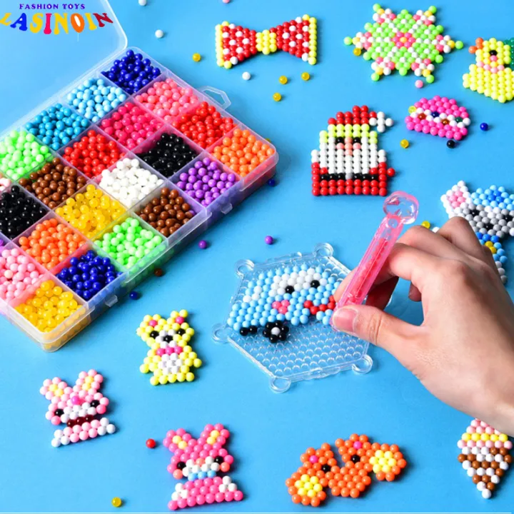 LN【ready stock】Magic Water Fuse Beads Pegboard Puzzles Set Colored Fuse ...