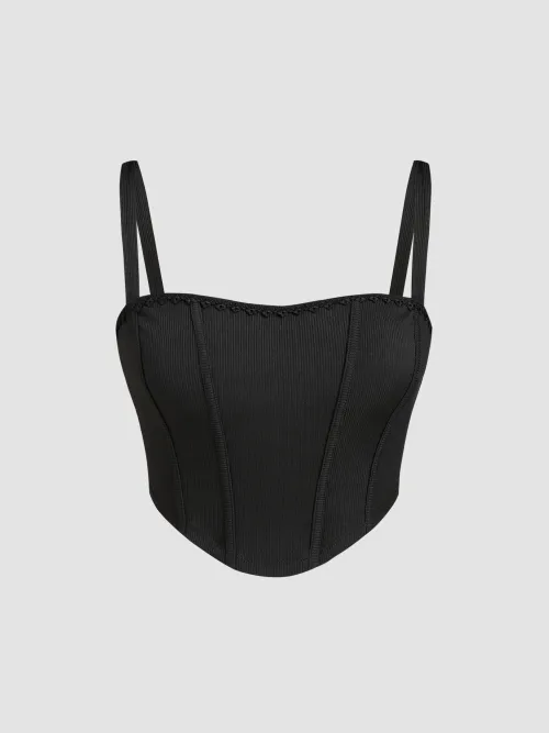 Cider Solid Corset Tank Top เสื้อครอปสายเดี่ยวผู้หญิงเสื้อคอร์เซ็ทแฟชั่นผญสไตล์เซ็กซี่ | Lazada ...