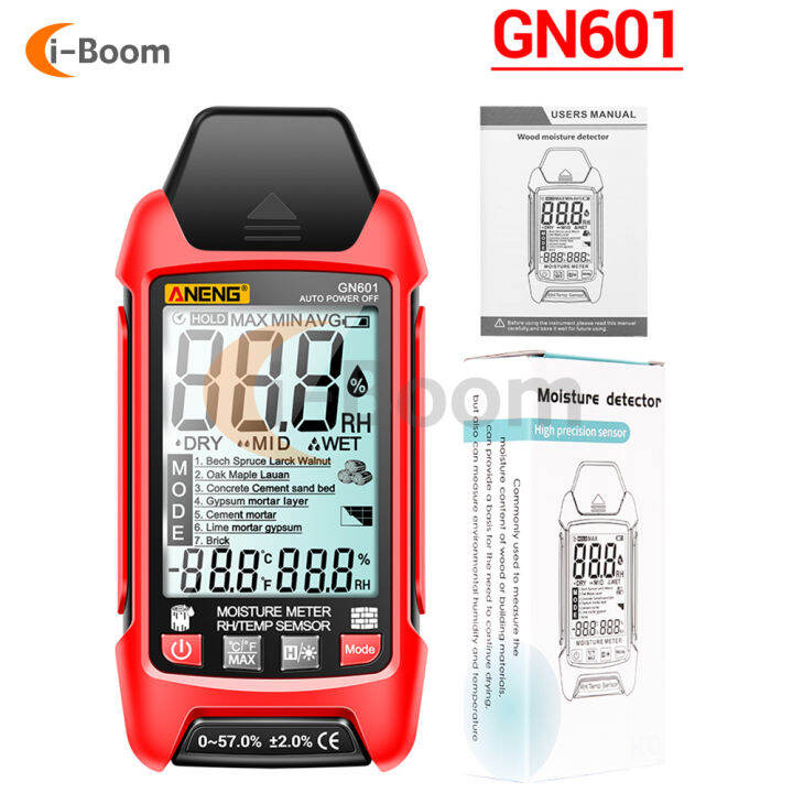 GN601 0~99.9 Timber Hygrometer 20.5 RH Display Wood Moisture Meter Multiscene Measure ...