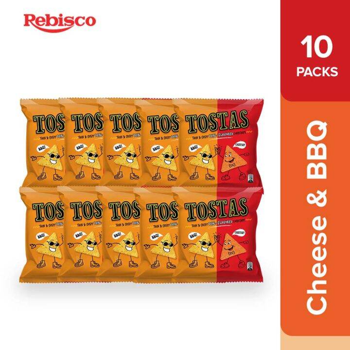 Tostas Corn Chips Cheese & BBQ 26g x 10Pcs | Lazada PH