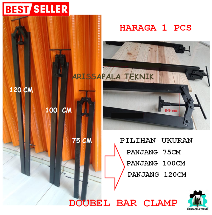 Double Bar Clamp Alat Press Catok Klem Sambung Papan Kayu T Bar Clamp ...