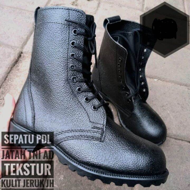 SEPATU PDL TNI KULIT JERUK JATAH TNI REPLIKA SATPAM SECURITY SEPATU ...