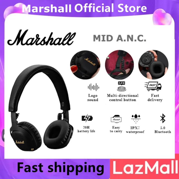 Marshall Mid ANC Bluetooth Headphones Active Noise Cancelling DJ ...