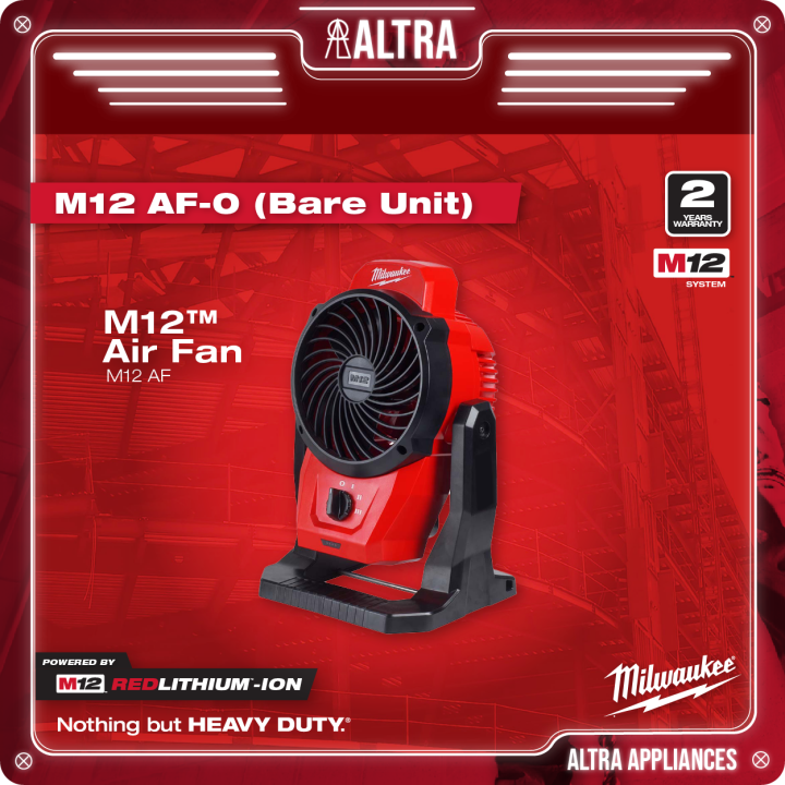 Milwaukee M12 AF Cordless Compact Mini Air Fan / Milwaukee Air Fan ...