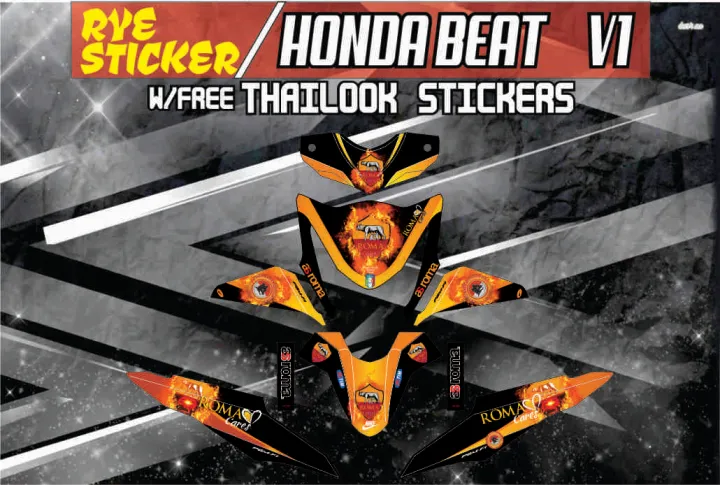 Decals, Sticker, Motorcycle Decals for Honda Beat 110, V1, FI,023 ...