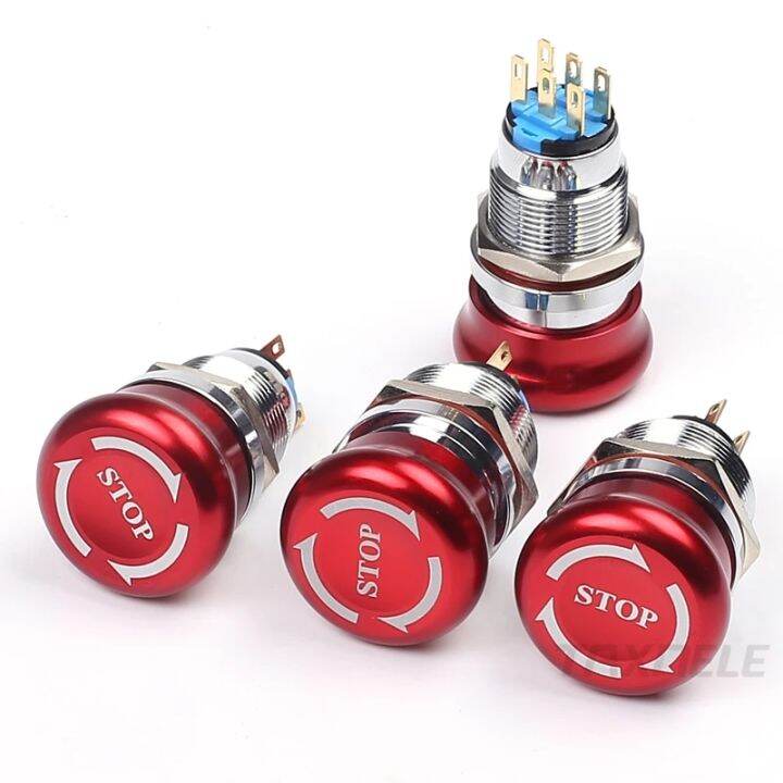 19mm 22mm Emergency STOP Push Button Switch 1NO1NC 2NO2NC Waterproof ...