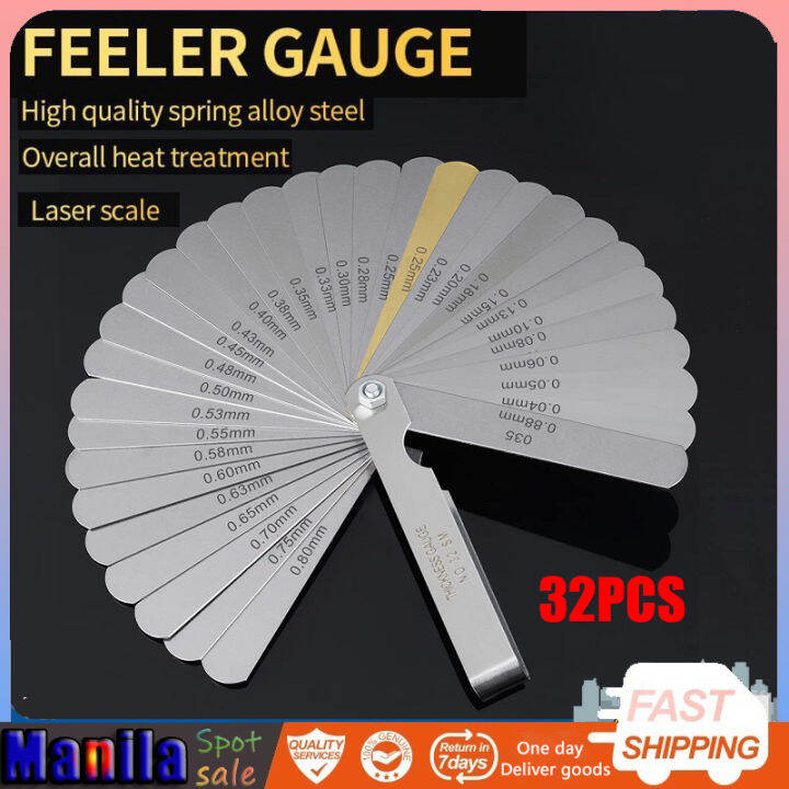32 Blades Combination Feeler Gauge Metric Imperial Gapped Filler Measure | Lazada PH