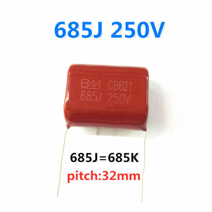 2Pcs CBB Capacitor 685J 250V 685K 6.8UF CBB21 CBB22 250V685K Metallized Polypropylene Film ...