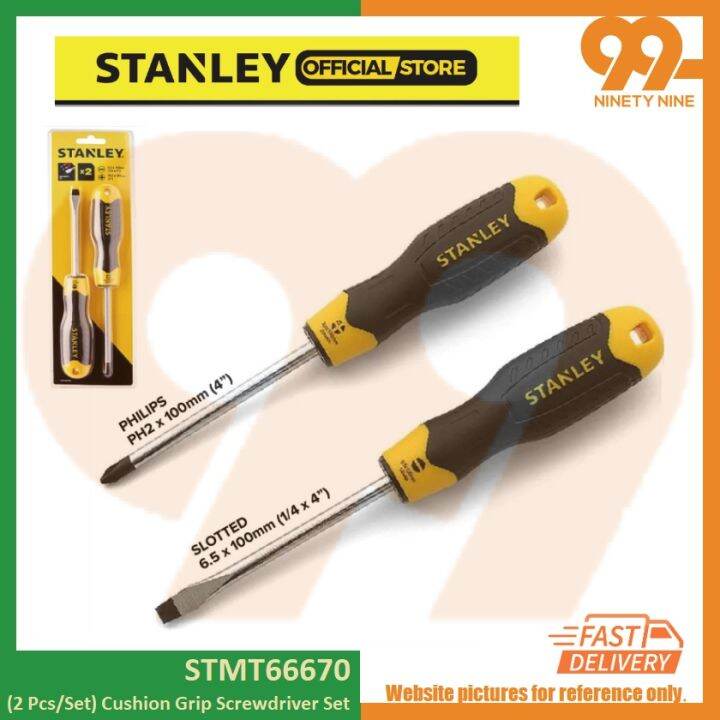 STANLEY (2 Pcs/Set) Cushion Grip Screwdriver Set / Set Pemutar Skru ...