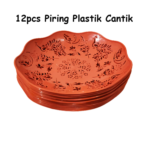 Piring Rotan Plastik Buah MOTIF BUNGA 23 cm - isi 12 pcs | Lazada Indonesia