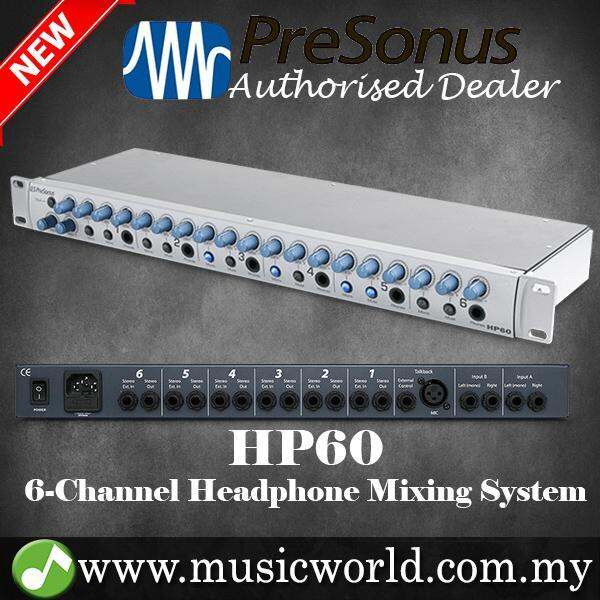 PreSonus HP60 6-Ch Headphone Amplifier 6-channel Headphone Amp with Independent Mix Control (HP ...