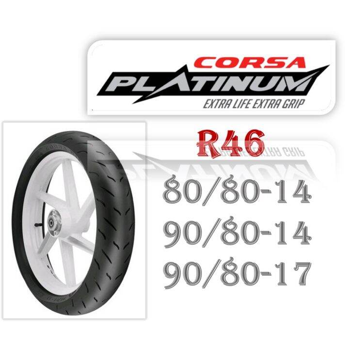 Corsa Tire R46 90/80-14 80/80-14 90/80-17 TL Racing Type FREE Sealant ...