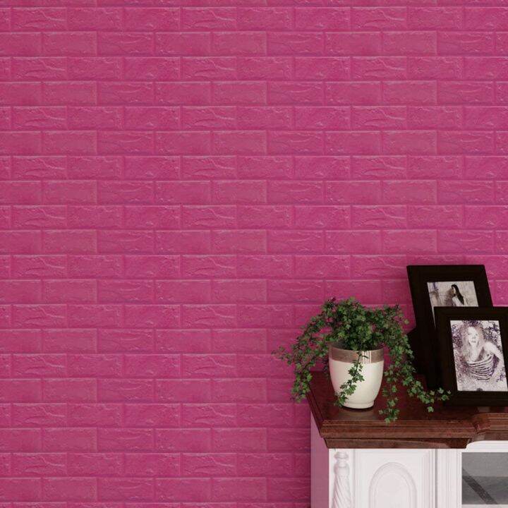 Bedroom Decor Foam Bricks Wall Panels Peel and Stick Wallpaper (Dark ...