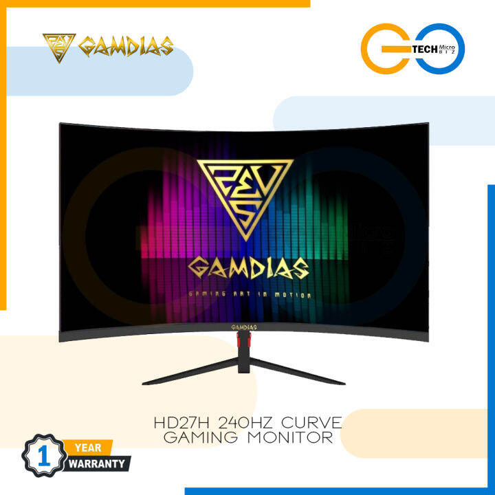 Gamdias Atlas HD27H 27" Curve 240Hz VA Panel 1920x1080 Gaming Monitor ...