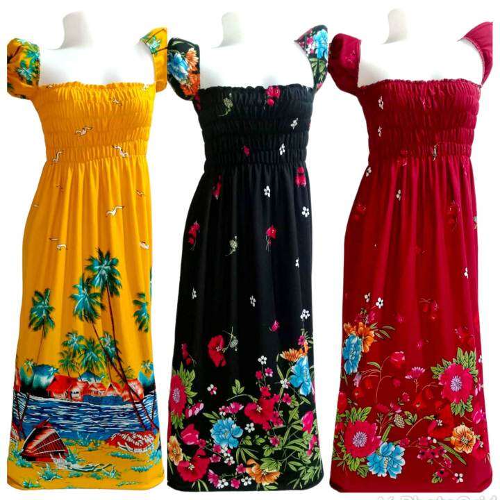 LONG MARIMAR DRESS | LONG PUFF DRESS | LONG SMOCKED DRESS | PAMBAHAY ...