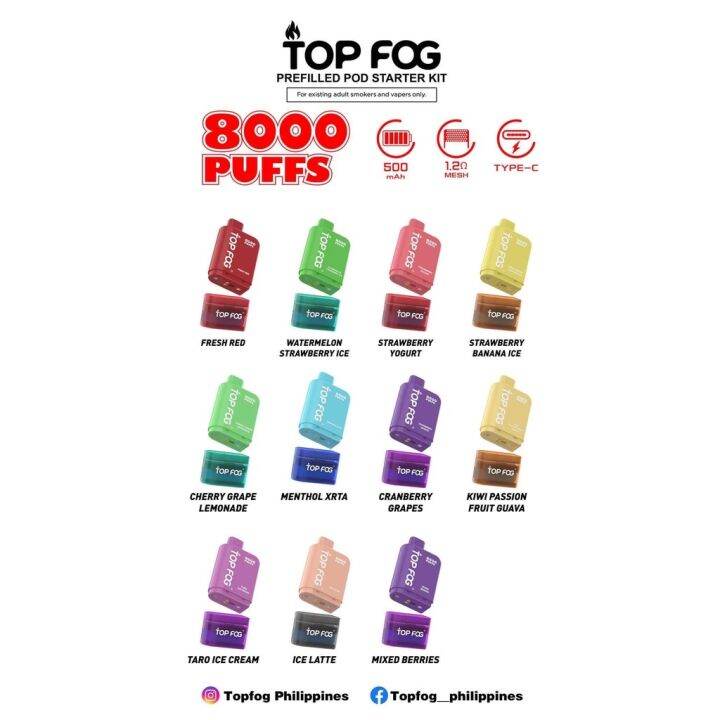 Top Fog 8000 Puffs Disposable Vape Pod | Lazada PH