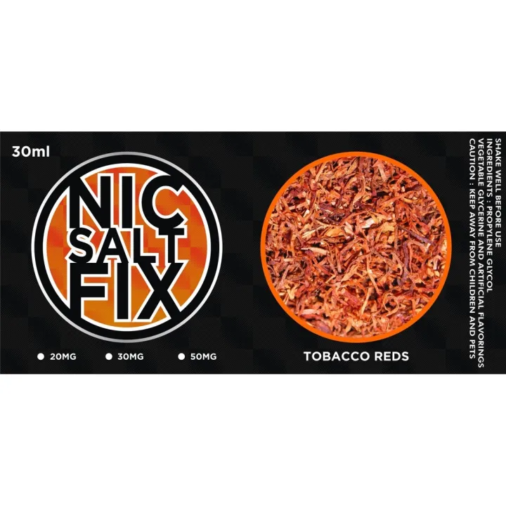 NIC SALT FIX 30ML TOBACCO REDS 50MG VAPE JUICE SALT NIC NICSALT SALTNIC ...