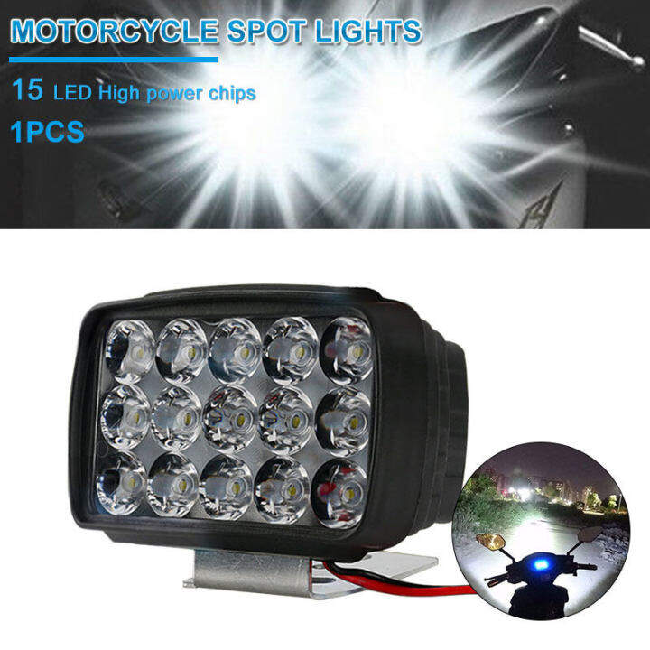 15LED Square Headlight For Motorcycle Front Auxiliary Light Fog Light ...