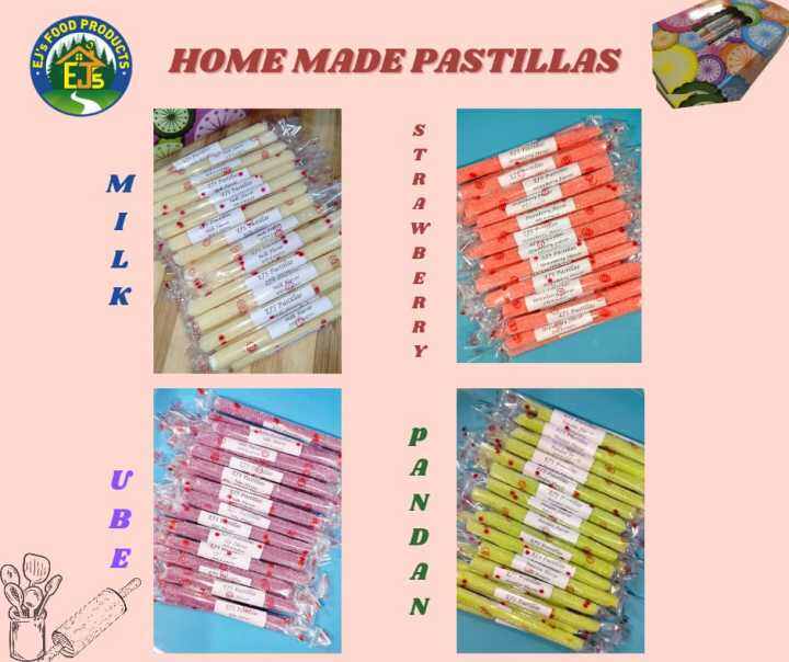 EJ'S PASTILLAS | Milk, Strawberry, Ube, Pandan (25pcs) | Lazada PH
